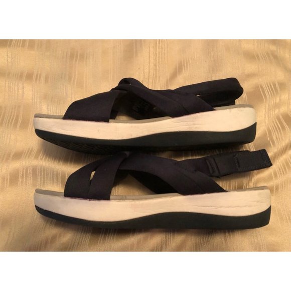 Clarks | Shoes | Clarks Cloud Steppers Women Sport Sandal Size W Black ...